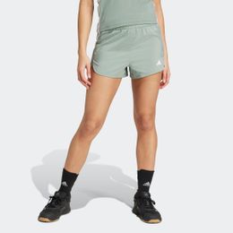 Damen Shorts "PACER WVN HIGH", grün, Gr. S, adidas Performance, Obermaterial: 100% Polyester, Hosen, Woven Trainingsshorts mit hohem Bund