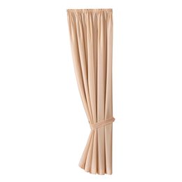 Weckbrodt-Gardinen Vorhang WECKBRODT, B:140cm H:245cm, beige, Polyester, Wohnzimmer, Gardinen, "Matteo", Satin, bedruckt, leichte Qualit&auml;t, mit Raffhalter, Gardine,