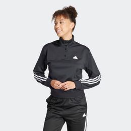 Damen Sweatjacke "W ICONIC 3S TT", schwarz-weiß, Gr. L, adidas Sportswear, Obermaterial: 53% Baumwolle, 47% Polyester, Sweatjacken