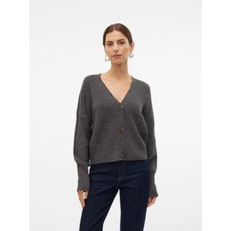 V&eacute;ro Moda VERO MODA Damen Strickjacke "VMLEA LS V-NECK CUFF CARDIGAN NOOS", schwarz, Gr. XXL, unifarben, Strick, Obermaterial: 100% Polyacryl, Strickjacken,