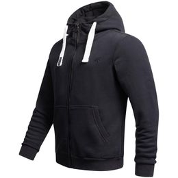 Herren Sweatjacke "ASVinzent", schwarz, Gr. L, Alessandro Salvarini, Obermaterial: 65% Baumwolle, 35% Polyester, Sweatjacken, warmer Hoodie