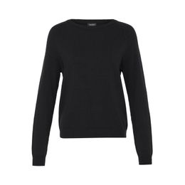 oxmo Damen Strickfleece-Pullover "Strickpullover OXBMMNORA RAGLAN JUMPER", schwarz, Gr. M, Obermaterial: 52% Viskose CV. 28% Polyester PES. 20%