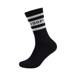 JOOP! JOOP Damen Socken "Socken 2er Pack", Gr. 43, schwarz, 70% Baumwolle, 18% Polyester, 10% Polyamid, 2% Elasthan, gestreift, Socken