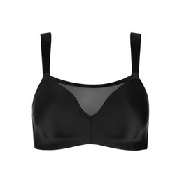 LISCA Damen Sport-BH "Sport BH ohne B&uuml;gel Lifestyle", Gr. 75, schwarz, Stoff, Obermaterial: 80% Polyamid PA. 20% Elasthan EL., BHs