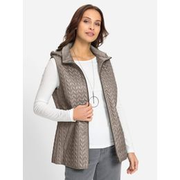 Inspirationen Damen Steppweste, beige, Gr. 38, unifarben, 100% Polyester, Westen