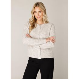 Base Level Damen Cardigan "Yuli", grau, Gr. 40, unifarben, Strick, Obermaterial: 43% Nylon, 26% Polyacryl, 13% Alpaka, 13% Wolle, 5% Elasthan,