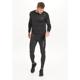 Endurance Herren Lauftights "Energy", schwarz, Gr. S, unifarben, 81% Polyester, 19% Elasthan, Hosen, mit winddichter Vorderseite