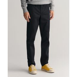 Gant Herren Chinohose "SLIM TWILL CHINOS", schwarz, Gr. 31, Twill, Obermaterial: 98% Baumwolle, 2% Elasthan, Hosen, mit gefütterten Seitentaschen