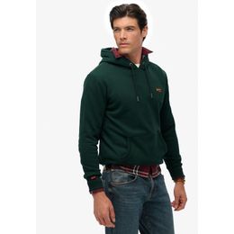 Superdry Herren Kapuzensweatshirt "Essential Logo Hoodie Hb", grün, Gr. L, unifarben, Sweatware, Obermaterial: 80% Baumwolle, 20% Polyester,
