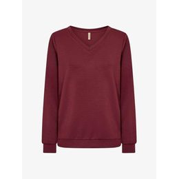 soyaconcept Damen Strickpullover "Soya Concept Sweater SC-BANU"4850 dunkelrot, Gr. XS, Obermaterial: 48% Modal, 48% Polyester, 4% Elasthan, Pullover
