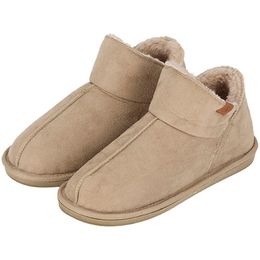 XQ FOOTWEAR Damen Hausschuh "LADIES HOME BOOTS SUEDE", Gr. 41, beige, Obermaterial: 100% Polyester, unifarben, Schuhe, mit Logopr&auml;gung und