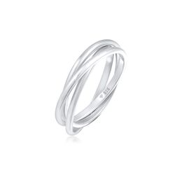 Elli Damen Fingerring "Wickelring Trio Trini Basic 925 Silber", 54mm, ohne Stein, Silber 925 (Sterlingsilber), 1,6mm, silber, Silber 925