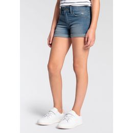 Kangaroos M&auml;dchen Shorts "Jeans-Shorts mit Stretch f&uuml;r M&auml;dchen", blau, Gr. 164, washed, Denim/Jeans, Obermaterial: 58% Baumwolle, 40% Polyester, 2%