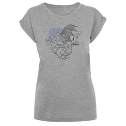 F4NT4STIC Damen T-Shirt "Harry Potter Thestral Line Art", grau, Gr. XL, Obermaterial: 100% Baumwolle, Shirts, Print