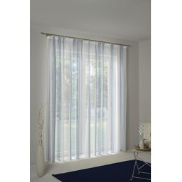 Vorhang WIRTH, B:300cm H:225cm, blau, Polyester, Wohnzimmer, Gardinen, "TARA", Store
