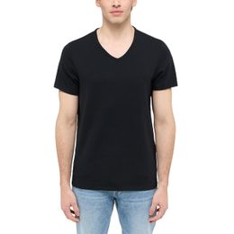 Mustang Damen T-Shirt "Amado", schwarz, Basic, Gr. M, Jersey, Obermaterial: 95% Baumwolle, 5% Elasthan, Shirts