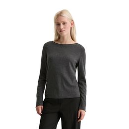 Marc O'Polo MARC O'POLO Damen Strickpullover "aus softem Schurwolle-Mix", grau, Gr. M, unifarben, Obermaterial: 50% Schurwolle, 33% Viskose, 17% Polyamid,