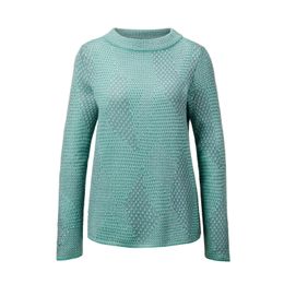 GOLDNER Damen Rundhalspullover "Pullover"mint, gemustert, Gr. 38, Obermaterial: 100% Polyacryl PAN., Pullover