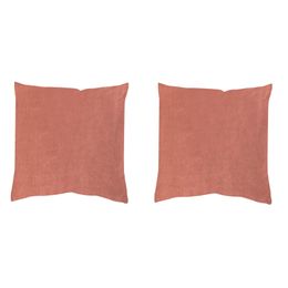 Dekokissen Home Wohnideen, B:50cm L:50cm, rosa, Polyester, Dekokissen_Sitzkissen_Kissenh&uuml;llen, "ELMER 2ER PACK MIT F&Uuml;LLUNG"