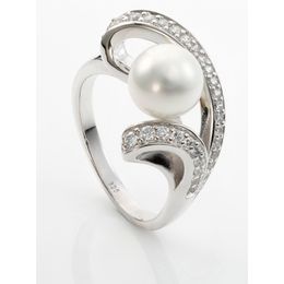 Lady Damen Fingerring, 20, Perlen Silber 925 (Sterlingsilber), silber, Perlen, Silber 925 (Sterlingsilber), Fingerringe