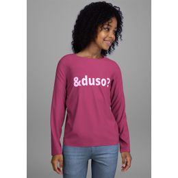 Kidsworld M&auml;dchen Langarmshirt "Spruch: &duso?", rot, Gr. 140, bedruckt, Single Jersey, Obermaterial: 100% Baumwolle, Shirts, L&auml;ssiger Spr&uuml;che-Print