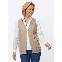 Classic Basics Damen Strickweste, beige, Gr. 38, unifarben, 100% Polyacryl, Westen
