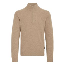 Casual Friday Herren Troyer "Troyer CFKARL halfzip lambswool knit", silber, Gr. L, unifarben, Feinstrick, Obermaterial: 80% Wolle WO. 20% Polyamid