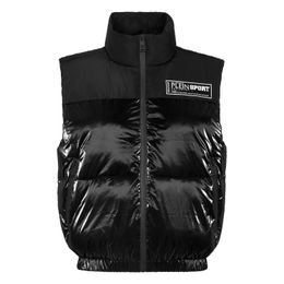 Plein Sport Damen Kurzweste "Weste", schwarz, Gr. XL, Obermaterial: 100% Polyester; Futter: 100% Polyester; F&uuml;llung: 100% Polyester, Westen