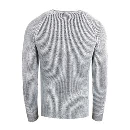 Rusty Neal Herren Strickpullover, grau, Gr. L, mehrfarbig, unifarben, 70% Polyacryl, 30% Baumwolle, Pullover, mit ausgefallenem Strickmuster