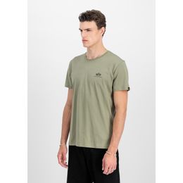 Herren T-Shirt "Basic T-Shirt SL", gr&uuml;n, Gr. M, Alpha Industries, Obermaterial: 100% Baumwolle, Shirts