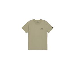 Herren T-Shirt "Basic T-Shirt SL", gr&uuml;n, Gr. L, Alpha Industries, Obermaterial: 100% Baumwolle, Shirts