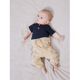name it Jungen Cargohose "NBMBEN CARGO R TWI PANT 1771-HI NOOS", beige, Gr. 80, unifarben, Web, Obermaterial: 98% Baumwolle, 2% Elasthan, Hosen