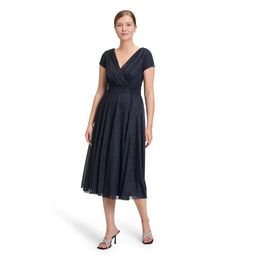 Vera Mont Damen Cocktailkleid "Damen Cocktailkleid im Glitzer-Look", blau, Gr. 40, Netz, Obermaterial: 100% Polyester. Futter: 100% Polyester.,