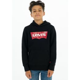 LEVI'S KIDS Jungen Kapuzensweatshirt "LVB BATWING PULLOVER HOODIE", schwarz, Gr. 8, bedruckt, Sweatware, Obermaterial: 60% Baumwolle, 40% Polyester,