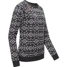Ragwear Damen Rundhalspullover "Darria Aztec", grau, Gr. XXL, Obermaterial: 70% Baumwolle, 30% Polyester, Pullover, Leichter Damen Pullover mit
