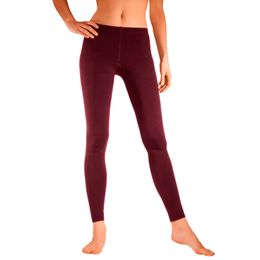 Lavana Damen Thermoleggings, Gr. S, rot, Jersey, Obermaterial: 66% Baumwolle, 30% Polyester, 4% Elasthan, unifarben, Basic, Hosen, innen leicht