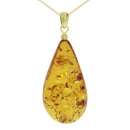 OSTSEE-SCHMUCK Damen Kette mit Anh&auml;nger "OSTSEE-SCHMUCK Kette mit Anh&auml;nger Tropfen ca. 42 mm lang", 45cm, Gelbgold 333, L: 42, gold, Gelbgold 333,