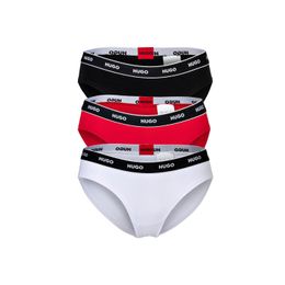 Hugo Damen Slip "Slip TRIPLET BRIEF STRIPE 3er Pack", Gr. M, rot, Obermaterial: 95% Baumwolle CO. 5% Elasthan EL., Unterhosen