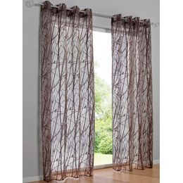 Gardine HEINE HOME, B:140cm H:245cm, braun, Polyester, Viskose, Gardinen