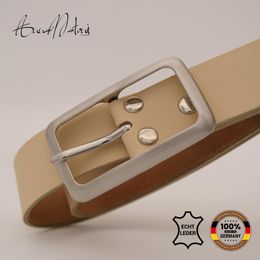 AnnaMatoni Damen Lederg&uuml;rtel "AnnaMatoni Lederg&uuml;rtel Muna Lederg&uuml;rtel Muna", beige, Gr. 95, 100% Leder, G&uuml;rtel