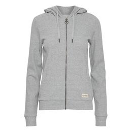 oxmo Damen Kapuzensweatjacke "Kapuzensweatshirtjac OXLova", grau, Gr. S, Obermaterial: 95% Baumwolle CO. 5% Elasthan EL., Sweatjacken