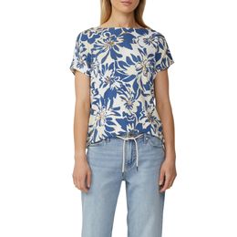 s.Oliver Damen T-Shirt, weiß, Gr. 44, bedruckt, Jersey, Obermaterial: 95% Viskose, 5% Elasthan, Shirts, mit All-Over Print