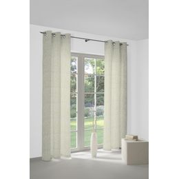 Vorhang WIRTH, B:132cm H:225cm, grau, Jacquard, Baumwolle, Polyester, Wohnzimmer, Gardinen, "Gospic"