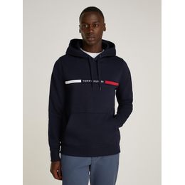 Tommy Hilfiger Herren Kapuzensweatshirt "HILFIGER CHEST INSERT HOODY mit Kapuze und Logoschriftzug", blau, Gr. XXL, unifarben, Sweatware,