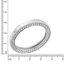 Celesta Damen Fingerring "Silber 925 rhodiniert mit 104 wei&szlig;en Zirkonia-Steinen", 056 (17,8), Silber 925 (Sterlingsilber), silber, Silber 925