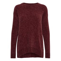 oxmo Damen Strickfleece-Pullover "Strickpullover OXElvina", rot, Gr. L, Obermaterial: 100% Polyester PES., Pullover