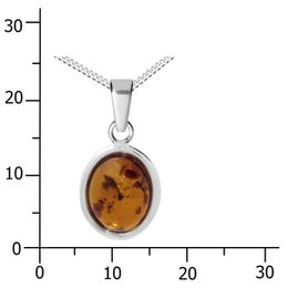 OSTSEE-SCHMUCK Damen Kette mit Anh&auml;nger "OSTSEE-SCHMUCK Kette mit Anh&auml;nger Classic 10 x 8 mm", 50cm, Silber 925 (Sterlingsilber), L: 42, silber,