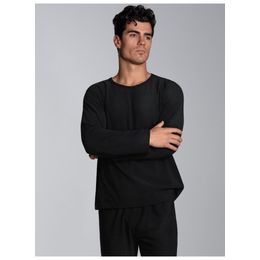 TRIGEMA Herren Strickfleece-Pullover "TRIGEMA Fleece&ndash;Rundhalsshirt", schwarz, Basic, Gr. XXXL, 100% Polyester, Pullover