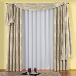 Gardine WIRTH, B:300cm H:125cm, wei&szlig;, Voile, Polyester, Wohnzimmer, Gardinen, "Vanessa", Store