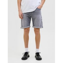 Jack & Jones JACK & JONES Herren Shorts "JJIORIGINAL mit stylischem Aufschlag und Knopf", blau, Gr. S, unifarben, Web, Obermaterial: 98% Baumwolle, 2% Elasthan,